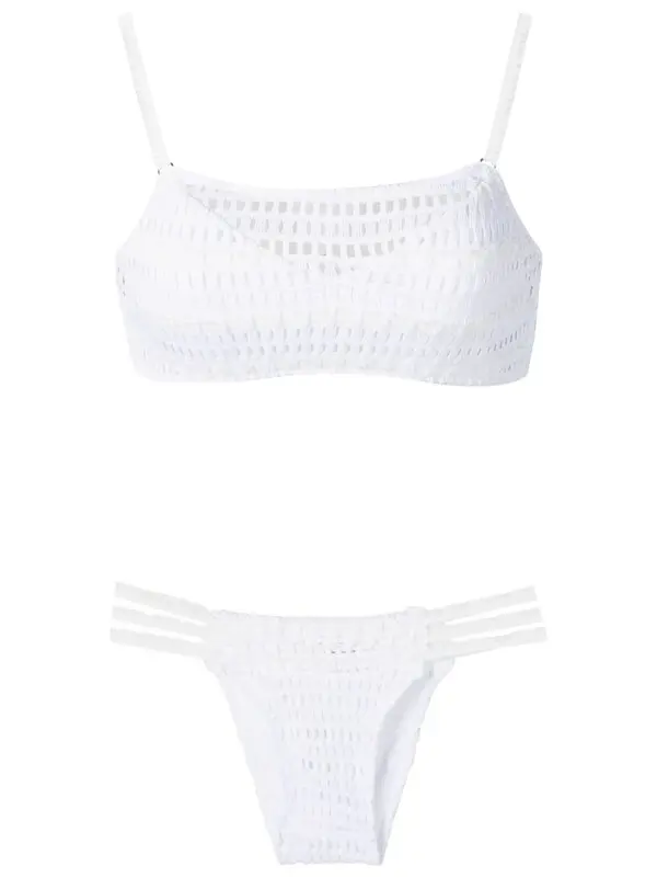 AMIR SLAMA Open-knit Bikini Set - White