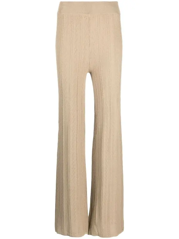 Remain Birger Christensen Soleima Knitted Flared Trousers - Neutrals
