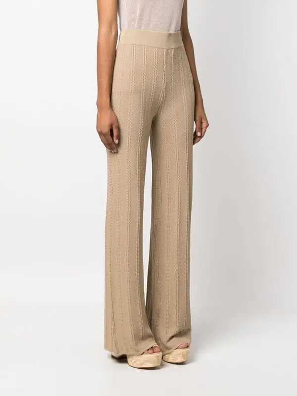 Remain Birger Christensen Soleima Knitted Flared Trousers - Neutrals