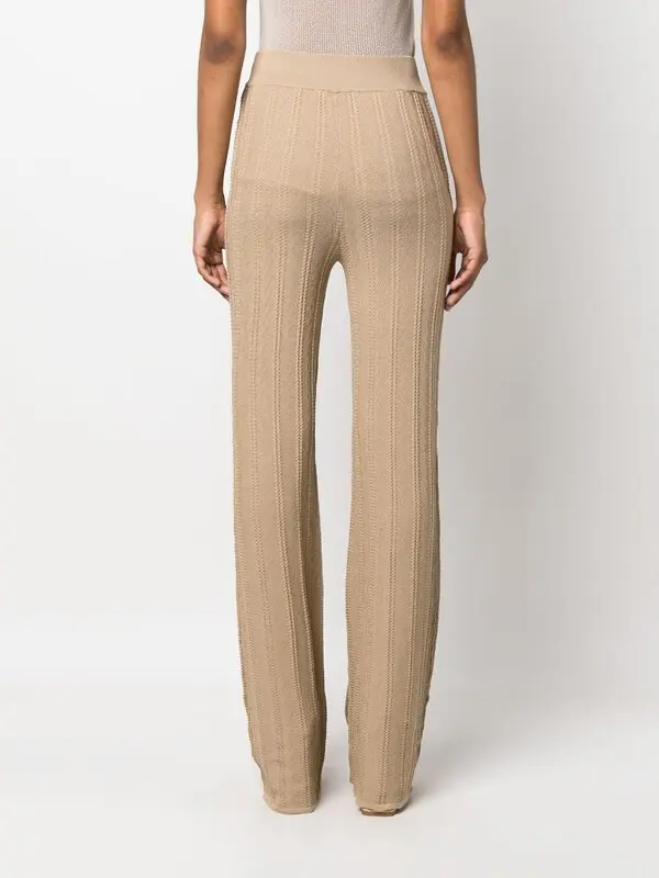 Remain Birger Christensen Soleima Knitted Flared Trousers - Neutrals