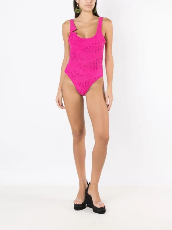 AMIR SLAMA Open-knit One-piece Swimsuit - White