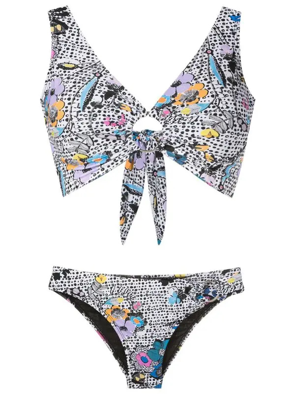 AMIR SLAMA Graphic-print Bikini Set - Multicolour