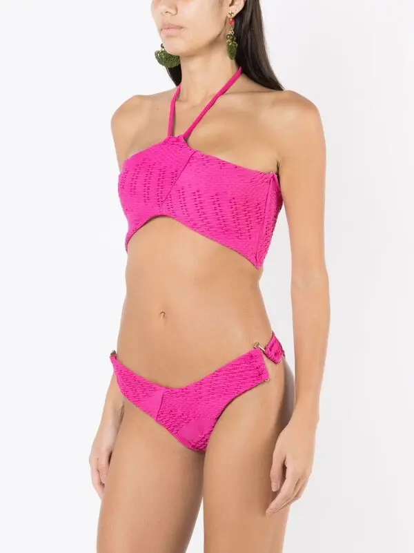 AMIR SLAMA Woven Halterneck One-piece