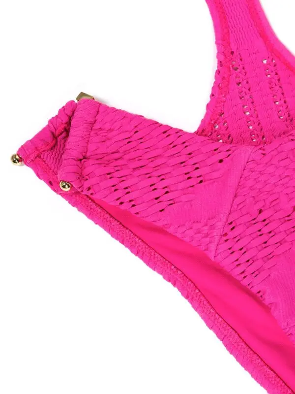 AMIR SLAMA Woven Halterneck One-piece