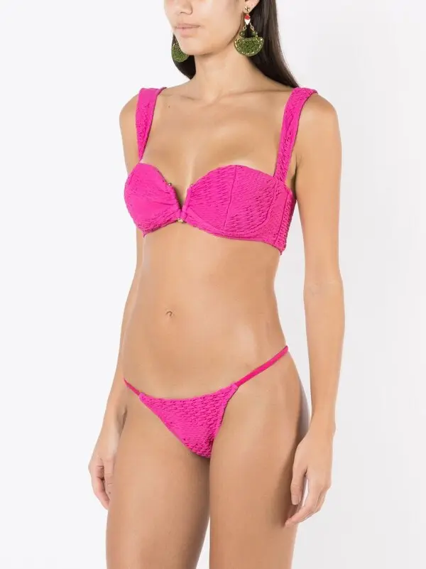 AMIR SLAMA Woven Balconette Bikini Set