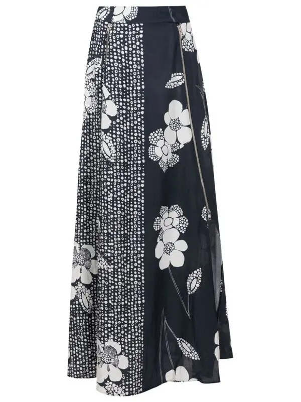 AMIR SLAMA Floral-print High-waist Skirt