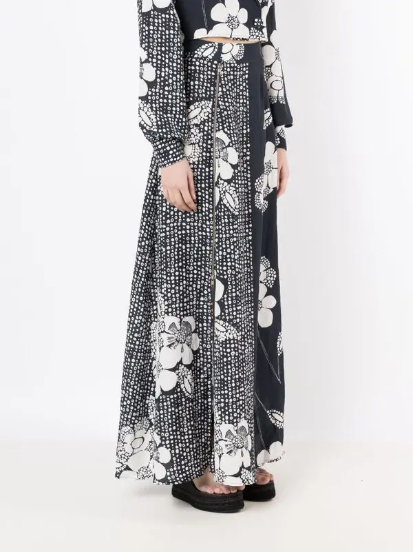 AMIR SLAMA Floral-print High-waist Skirt