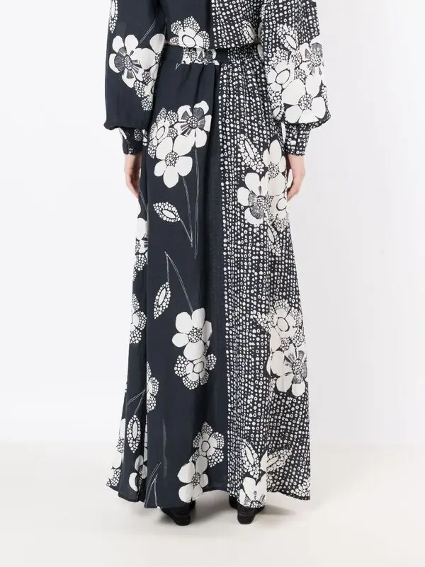 AMIR SLAMA Floral-print High-waist Skirt
