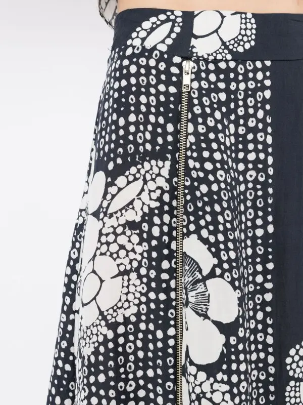 AMIR SLAMA Floral-print High-waist Skirt