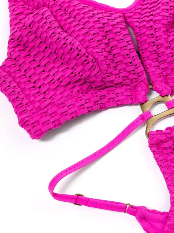AMIR SLAMA Woven Cut-out One-piece