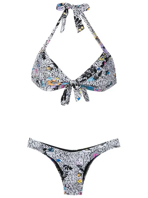 AMIR SLAMA Graphic-print Bikini Set - Multicolour
