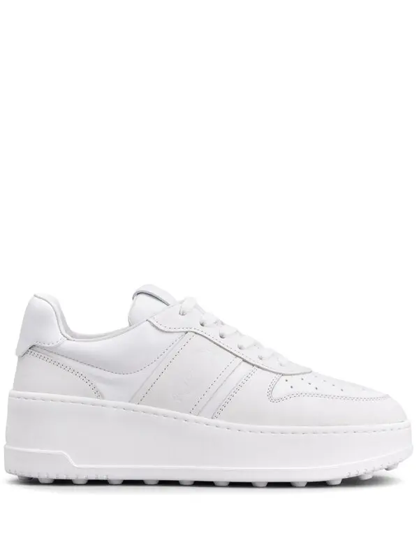 TOD'S Round-toe Leather Sneakers - White