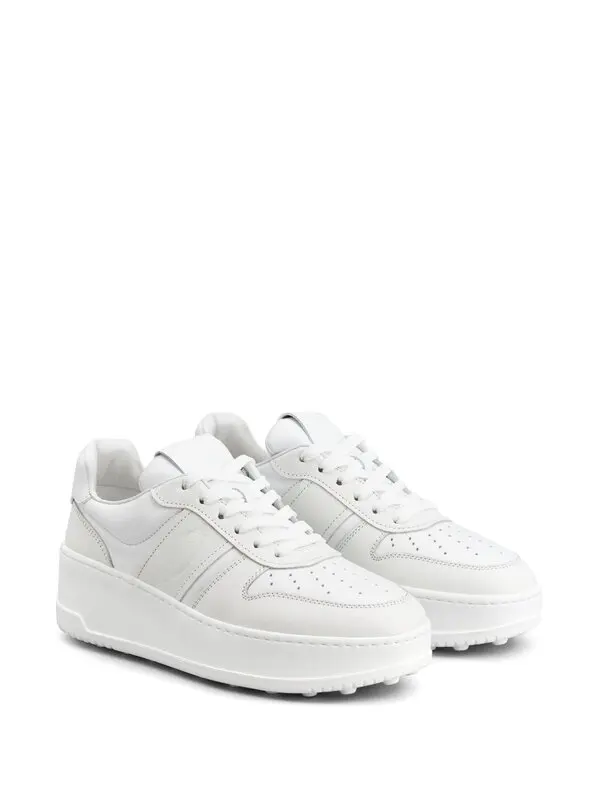 TOD'S Round-toe Leather Sneakers - White