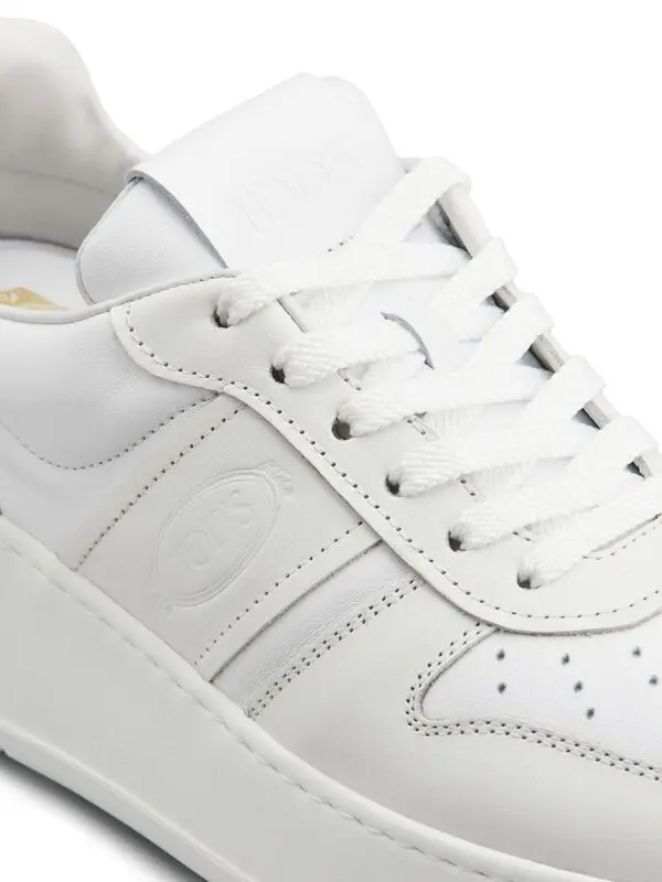 TOD'S Round-toe Leather Sneakers - White