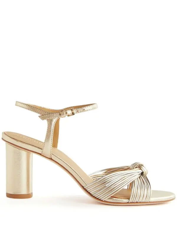 REFORMATION Petra Leather Sandals - Gold
