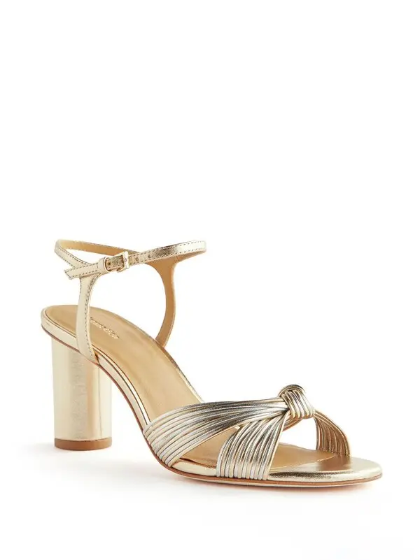REFORMATION Petra Leather Sandals - Gold