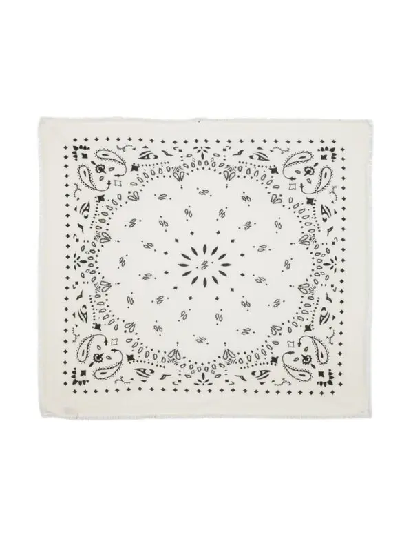 KUJTEN Hachiko Paisley-print Cashmere Scarf - White