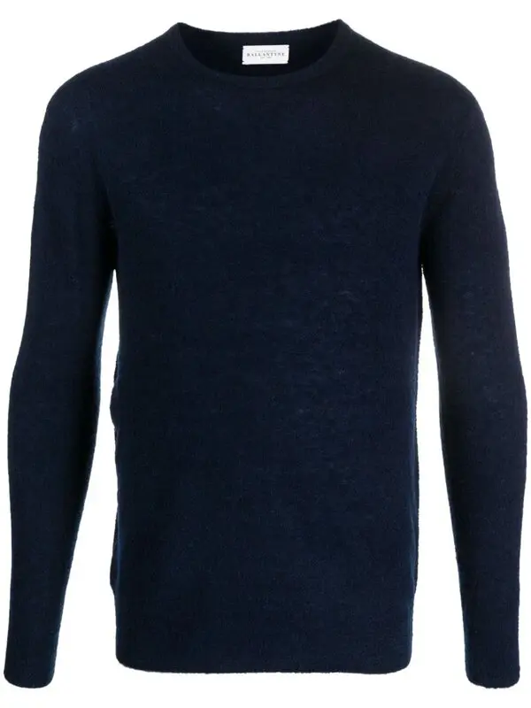 BALLANTYNE Long-sleeve Wool-blend Jumper - Blue