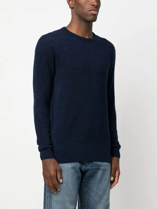 BALLANTYNE Long-sleeve Wool-blend Jumper - Blue