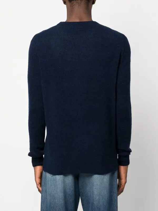 BALLANTYNE Long-sleeve Wool-blend Jumper - Blue