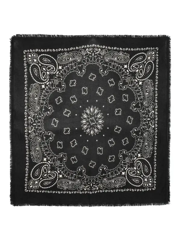 KUJTEN Hachiko Paisley-print Cashmere Scarf - Black