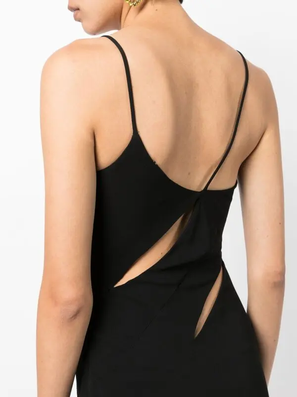 monse cut out detailing maxi slip dress Monse Cut-Out Long Slip Dress - Black
