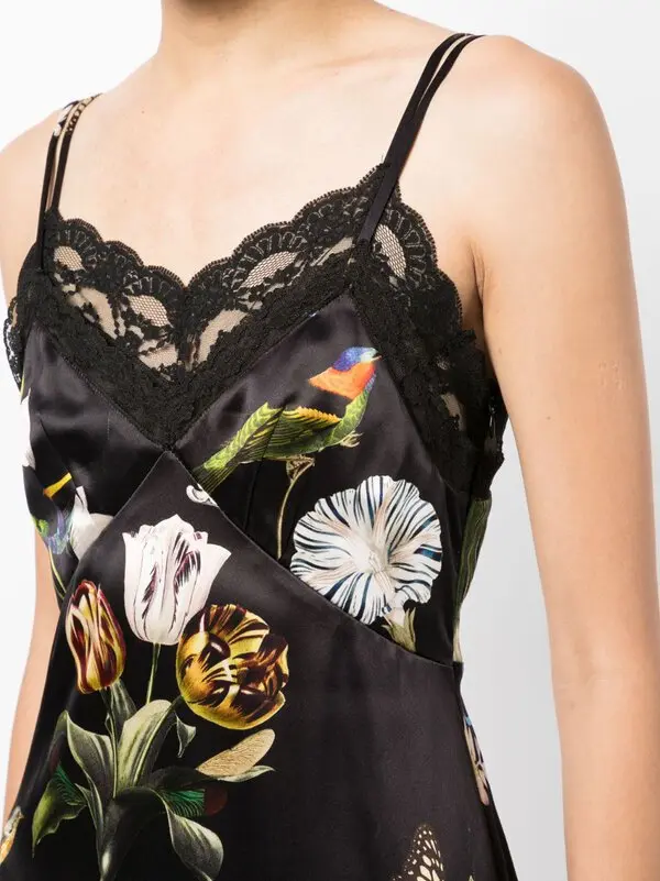 monse asymmetrical floral dress Vintage Betsey Johnson Black Lace & Tulle Embroidered Evening Dress – Modig main image 0
