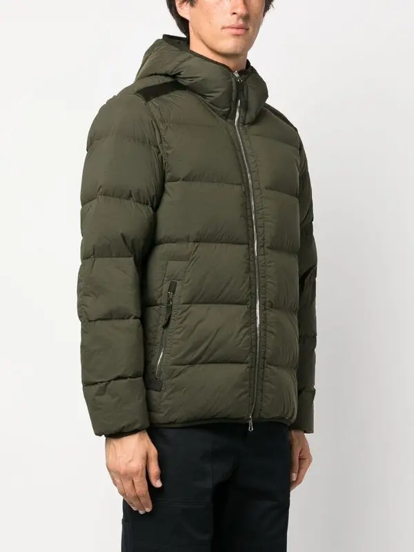 Stone Island Compass-patch Padded Down Jacket - Green