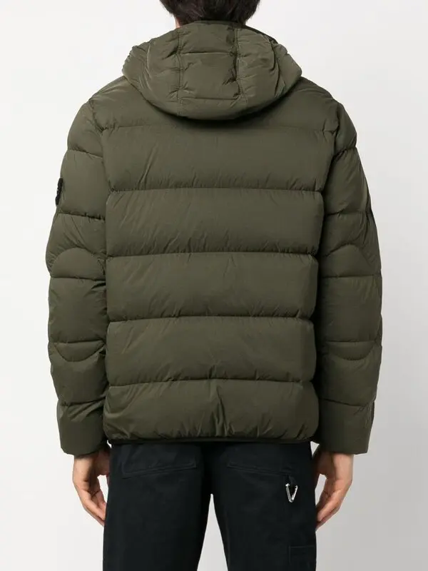 Stone Island Compass-patch Padded Down Jacket - Green
