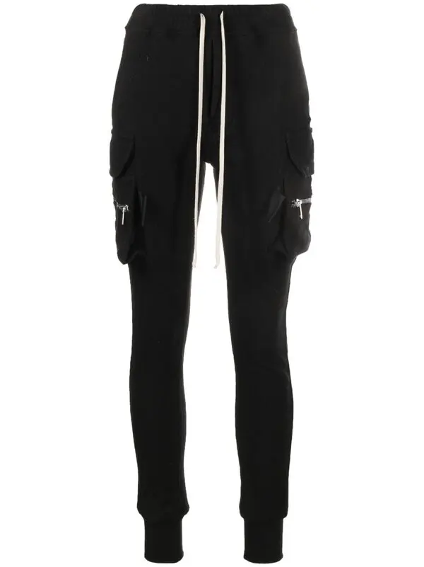 Rick Owens Drawstring Cotton Cargo Trousers - Black