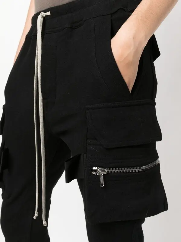 Rick Owens Drawstring Cotton Cargo Trousers