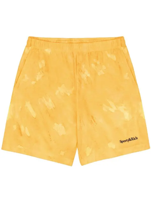 Sporty & Rich Logo-embroidered Cotton Track Shorts