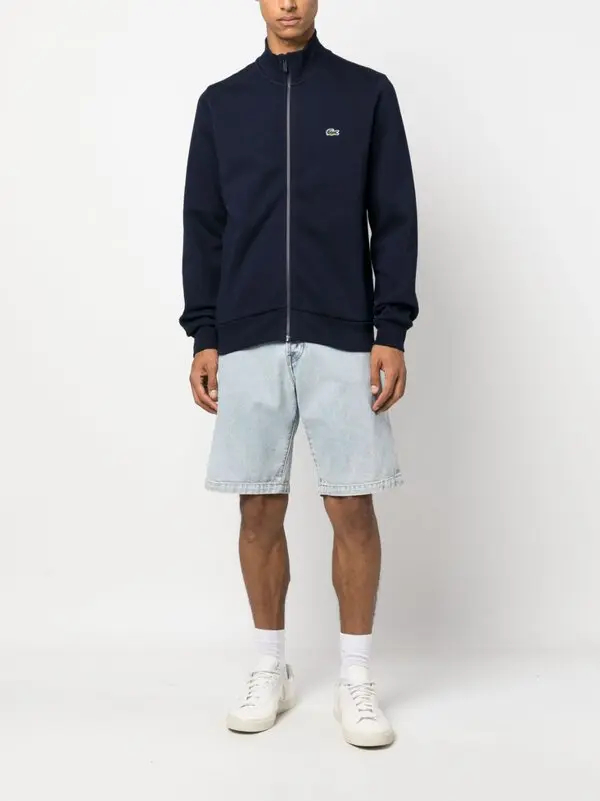 Lacoste High-neck Zip-up Sweatshirt - Blue