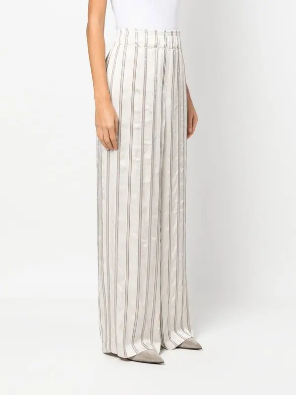 Brunello Cucinelli Striped High-waist Trousers