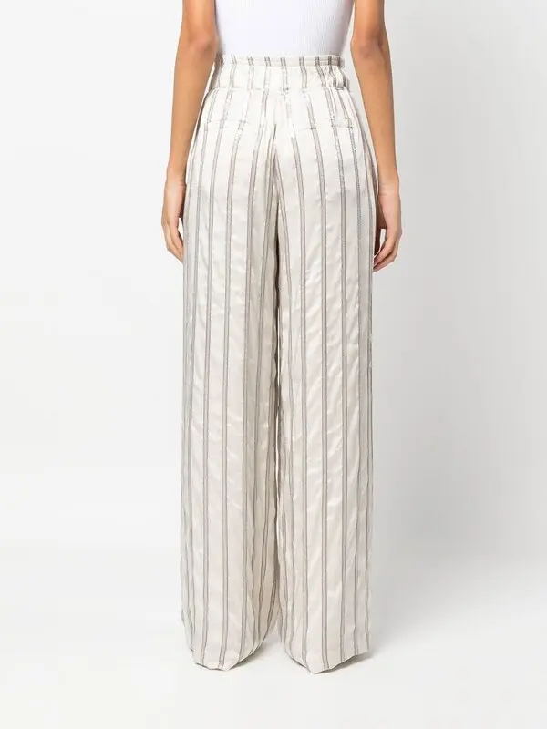 Brunello Cucinelli Striped High-waist Trousers