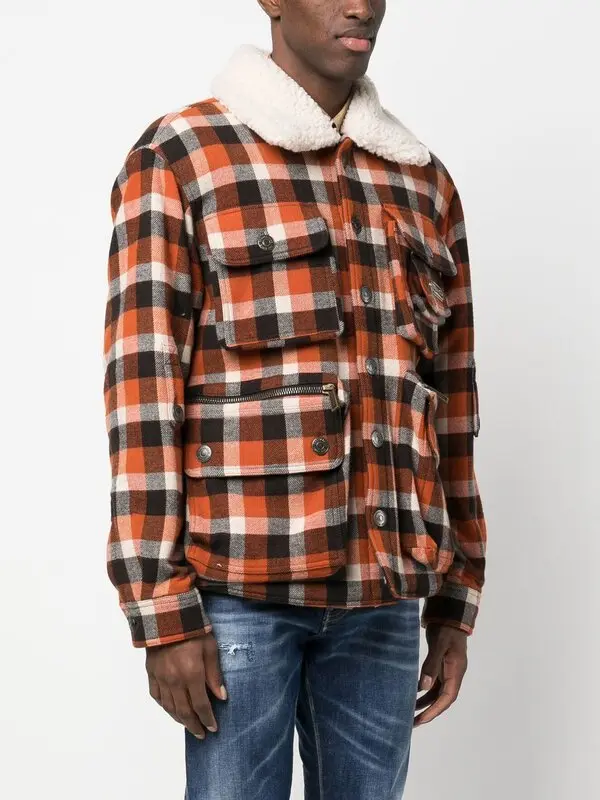 Dsquared2 Check-print Shearling Jacket