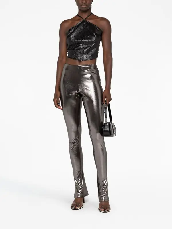 Blumarine Laminated-finish Trousers