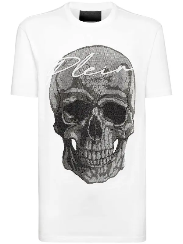 Philipp Plein Crystal-embellished Skull Cotton T-shirt