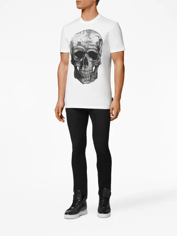 Philipp Plein Crystal-embellished Skull Cotton T-shirt