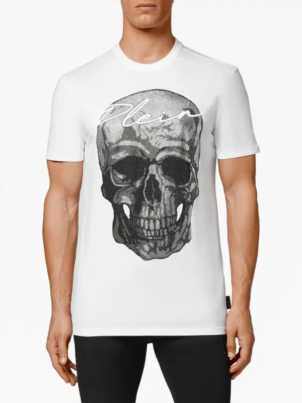 Philipp Plein Crystal-embellished Skull Cotton T-shirt