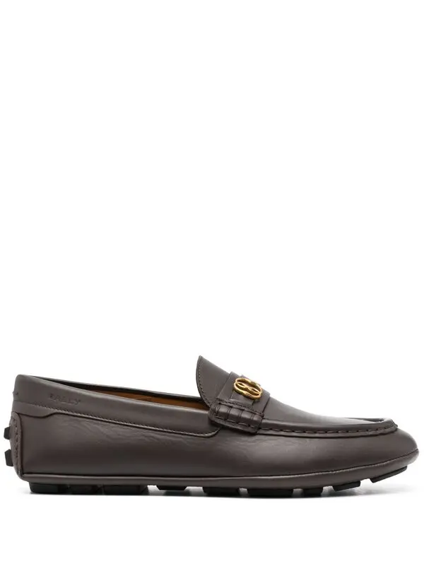 Bally Logo-plaque Leather Moccasins