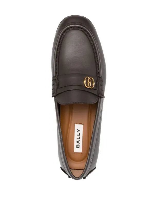 Bally Logo-plaque Leather Moccasins