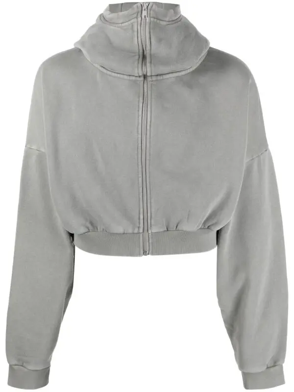 ENTIRE STUDIOS Stand-up Collar Zip-up Hoodie - Grey