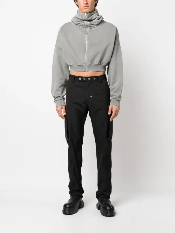 ENTIRE STUDIOS Stand-up Collar Zip-up Hoodie - Grey