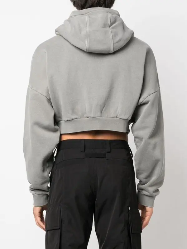 ENTIRE STUDIOS Stand-up Collar Zip-up Hoodie - Grey
