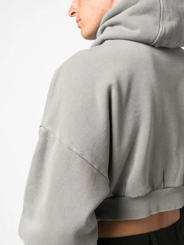 ENTIRE STUDIOS Stand-up Collar Zip-up Hoodie - Grey