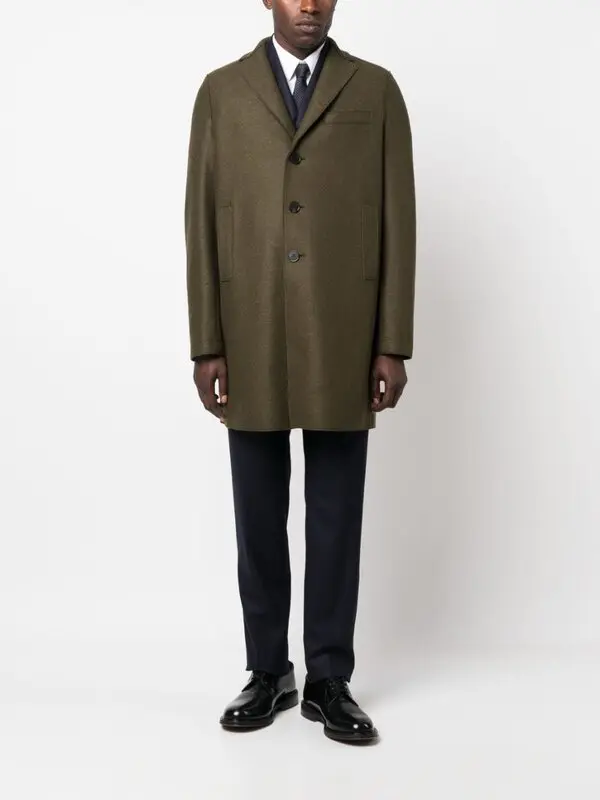 Harris Wharf London Single-breasted Virgin-wool Coat - Green