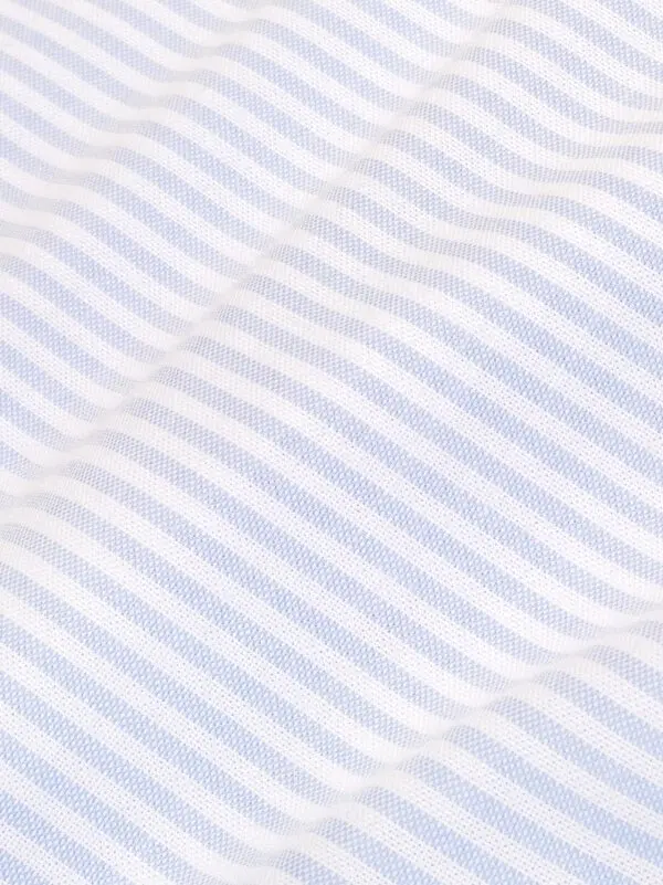 Sporty & Rich Logo-waistband Striped Cotton Shorts