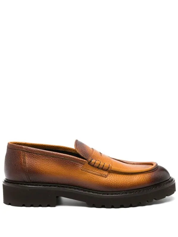 DOUCAL'S Pebbled Leather Loafers
