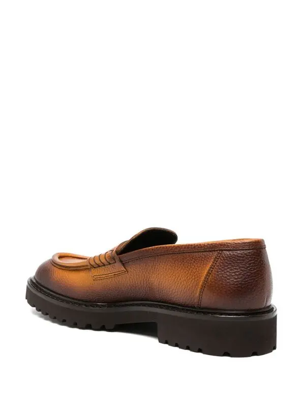 DOUCAL'S Pebbled Leather Loafers